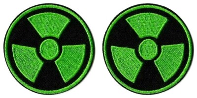 Radiation Symbol Green Nuclear Logo Patch [Lot of 2] Embroidered Iron ...