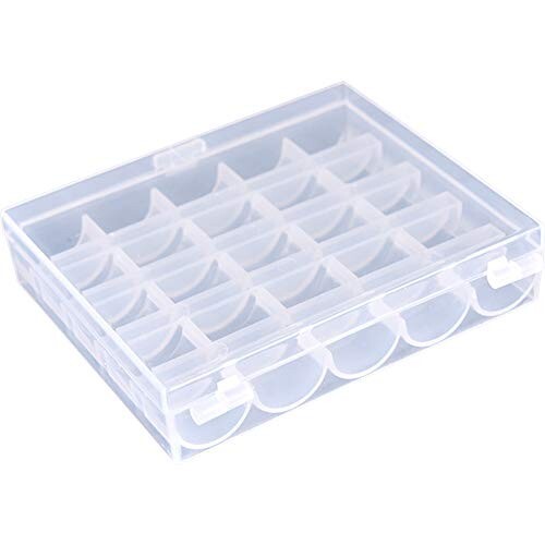 1/2 Pack 25 Slots Empty Bobbin Spool Box Plastic Storage Case for ...