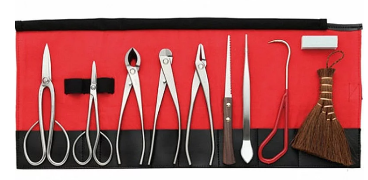 Japanese Bonsai High class Stainless Steel bonsai tools 10 pieces set ...