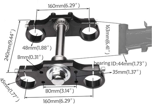 45mm 48mm Triple Clamp Bar Riser 110cc 125cc 150cc Pit Dirt Bike Quad ...