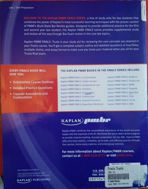 Kaplan PMBR FINALS Ser.: Trusts : Core Concepts and Key Questions by ...