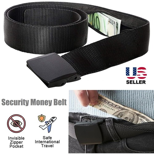 Travel Security Belt Hidden Money Pouch Money Wallet Pocket Waist Belt ...