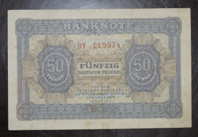 Germany Democratic Republic 50 pfennig 1948 6 digit serial ! | eBay
