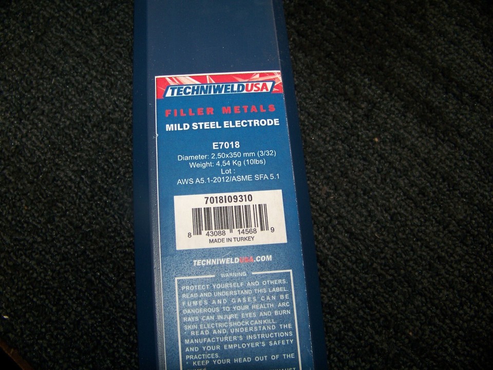 Techniweld USA Filler Metals Mild Steel Electrode E7018 3/32" 10 lb. | eBay