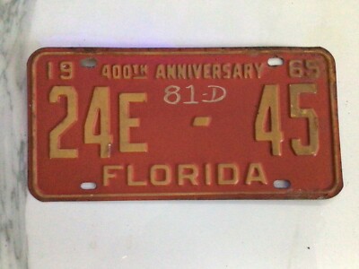 Florida License Plate 1965 Saint Lucie 24E-45 | eBay