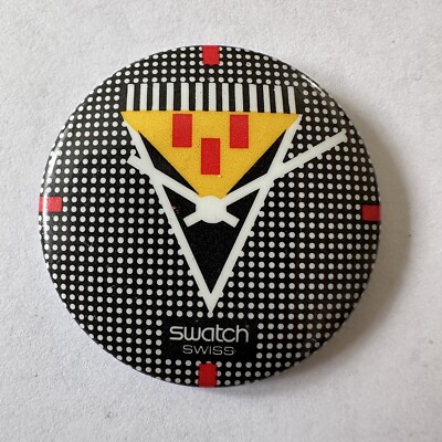 Rare Vintage Swatch Swiss Watch Button Pin Pinback Badge 1986 Sir ...
