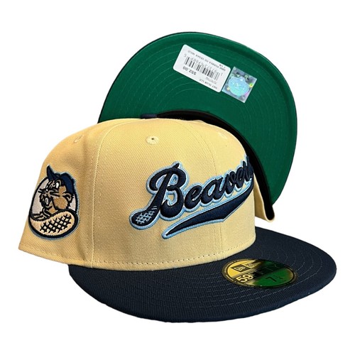 New Era Portland Beavers Script MiLB 59FIFTY Fitted Hat Cap Tan Size 7 ...