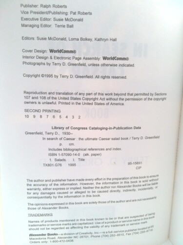 In Search of Caesar: The Ultimate Caesar Salad Book by Greenfield ...