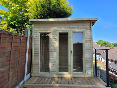 7x5 SUMMERHOUSE GARDEN ROOM HEAVY DUTY TANALISED GARDEN OFFICE STORAGE ...