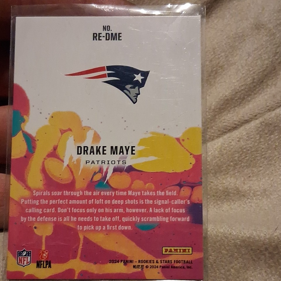 Panini 2024 Rookies & Stars Drake Maye RE-DME Patriots Rookie Football ...