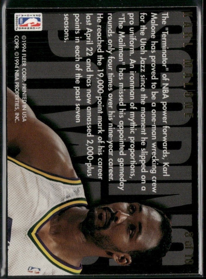 Karl Malone 1994-95 Flair #3 Scoring Power Utah Jazz | eBay UK