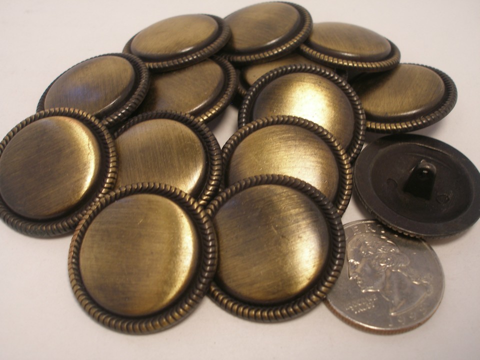 New lots of antique Brass Finish Metal Buttons 1 1/8,11/16, 7/8 ...