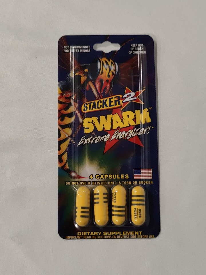 24x Stacker Two Swarm Extreme Energizer Fat Burner 4 Capsule Blister ...