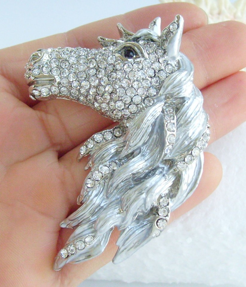 2.76" Unique Animal Horse Keychain Pendant Rhinestone Crystal KP06535 ...