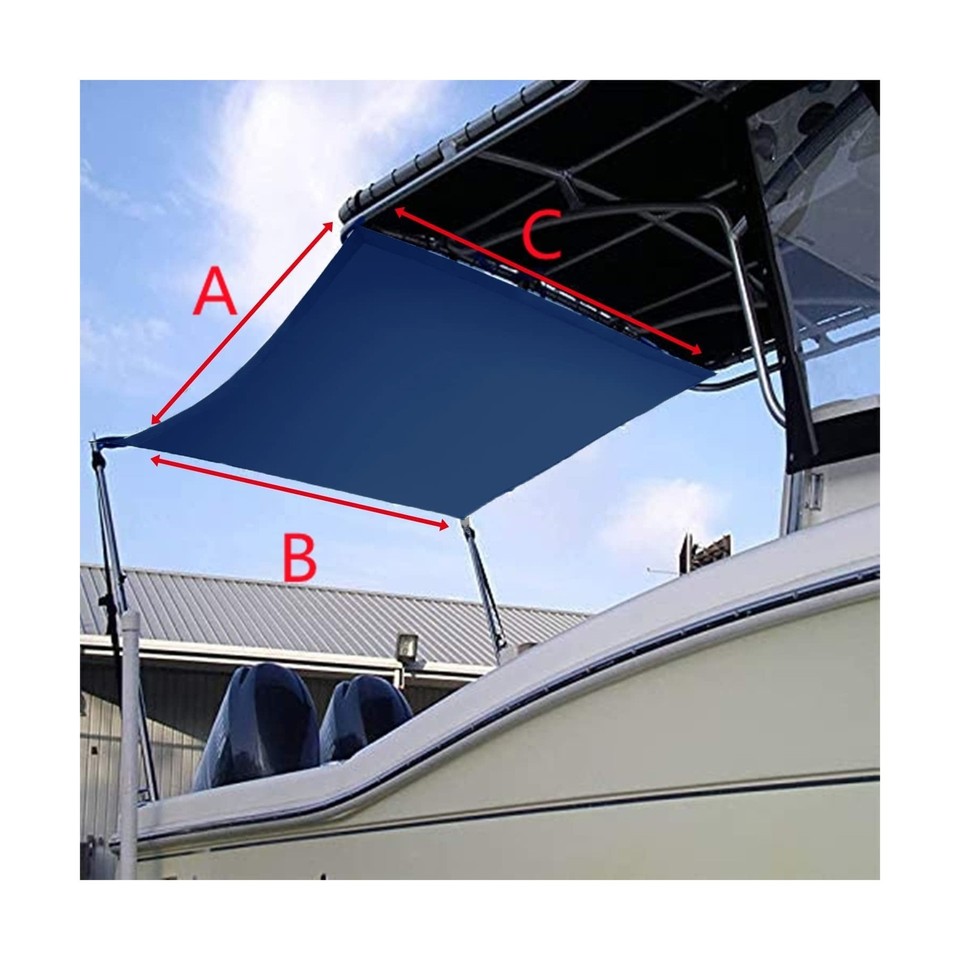 Boat Sun Shade Kit Boat Canopy, T-Top Boat Cover with Stainless Steel ...