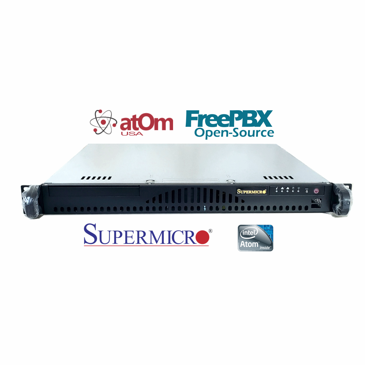 Supermicro Asterisk FreePBX VoIP PBX C512 1U Rack Basic Black Server 4 ...