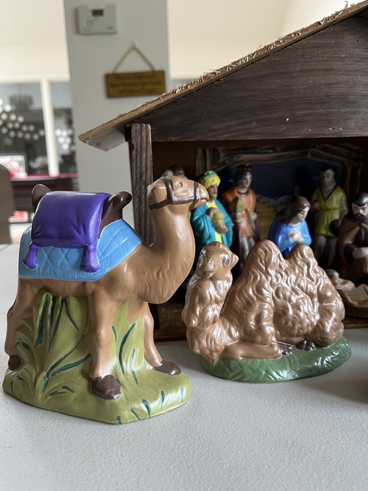 Atlantic Mold Nativity Scene With Stable Ceramic Religious Christmas ...