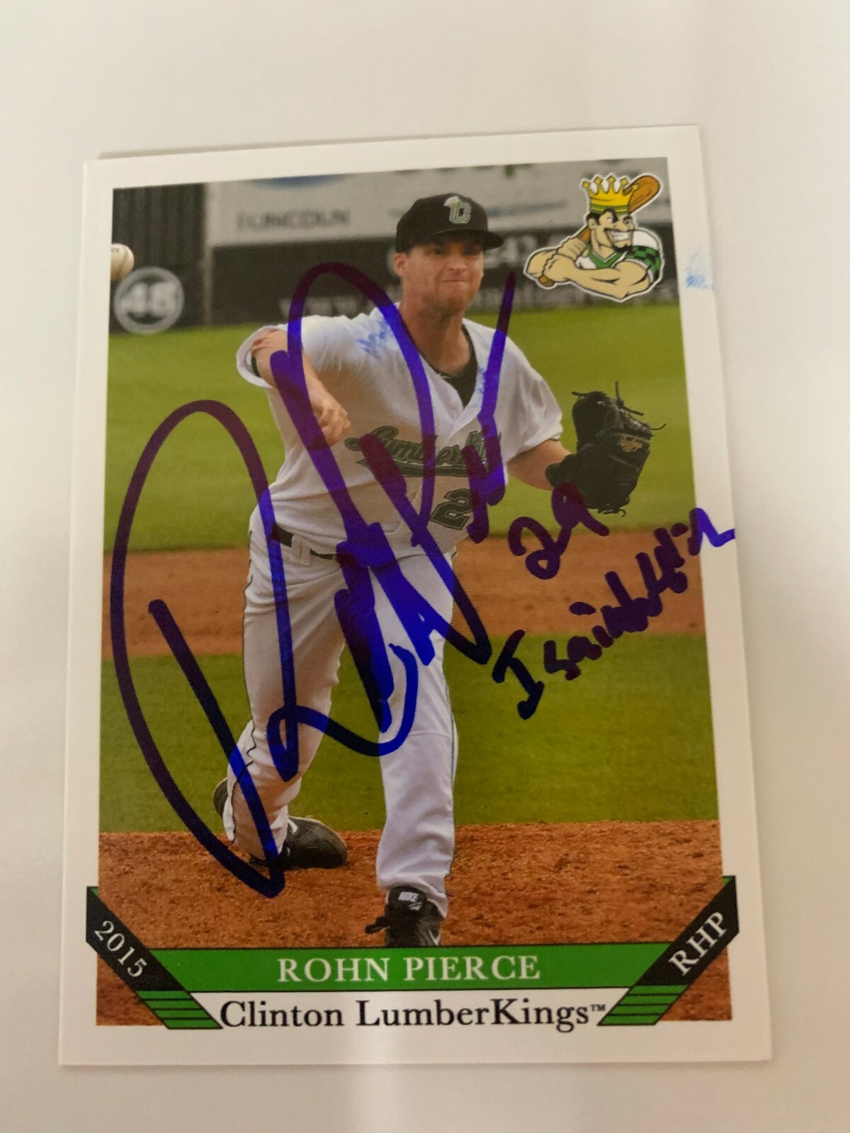 Rohn Pierce 2015 Signed Clinton Lumber Kings Team Card | eBay