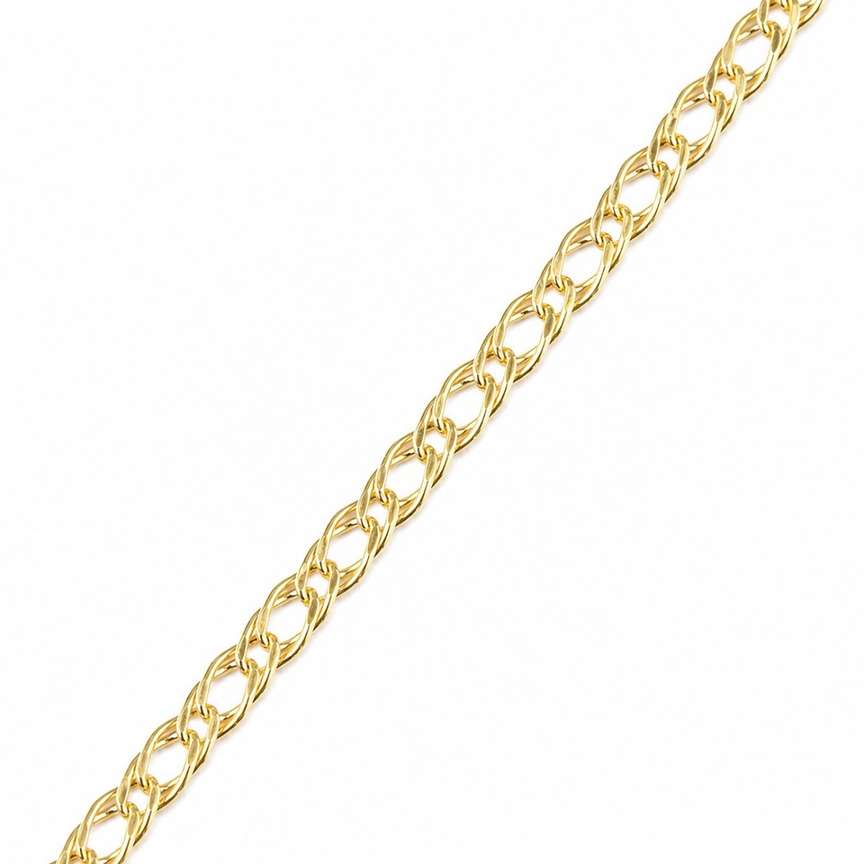 9ct Yellow Gold Fine Double Curb Chain 18