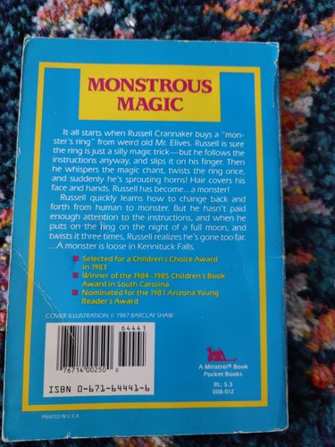 The Monster’s Ring By Bruce Coville Paperback Vintage 1987 | eBay