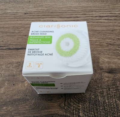 CLARISONIC Authentic Acne Cleansing Head & Cap Retail Twin Pack New in ...