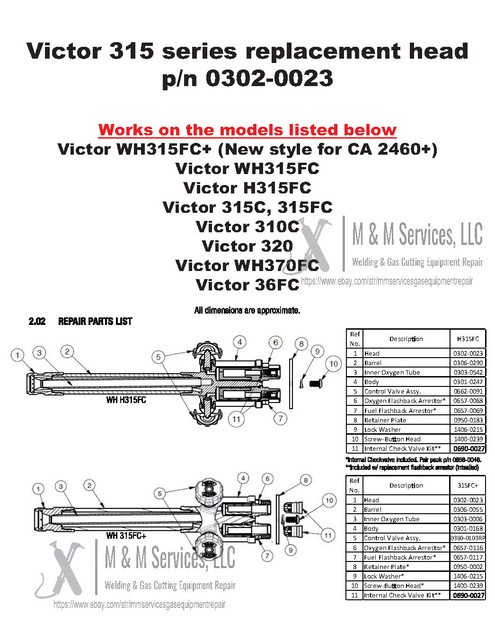 VICTOR Torch 0302-0023 300 Series Replacement Head for sale online | eBay