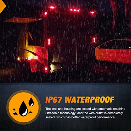 6 Inch Oval Red LED Trailer Tail Light Surface Mount Red Lights Screws ...