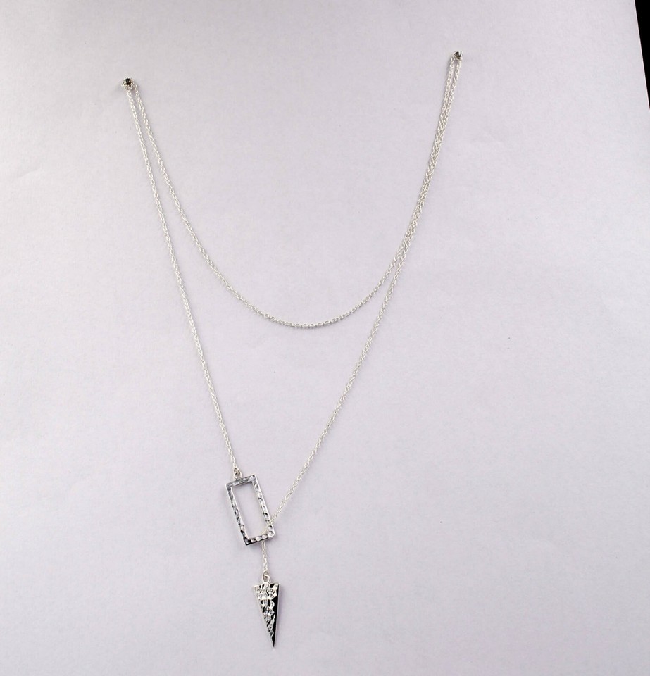 Plain Silver Front Open Necklace 925 Sterling Silver Casual Wear ...