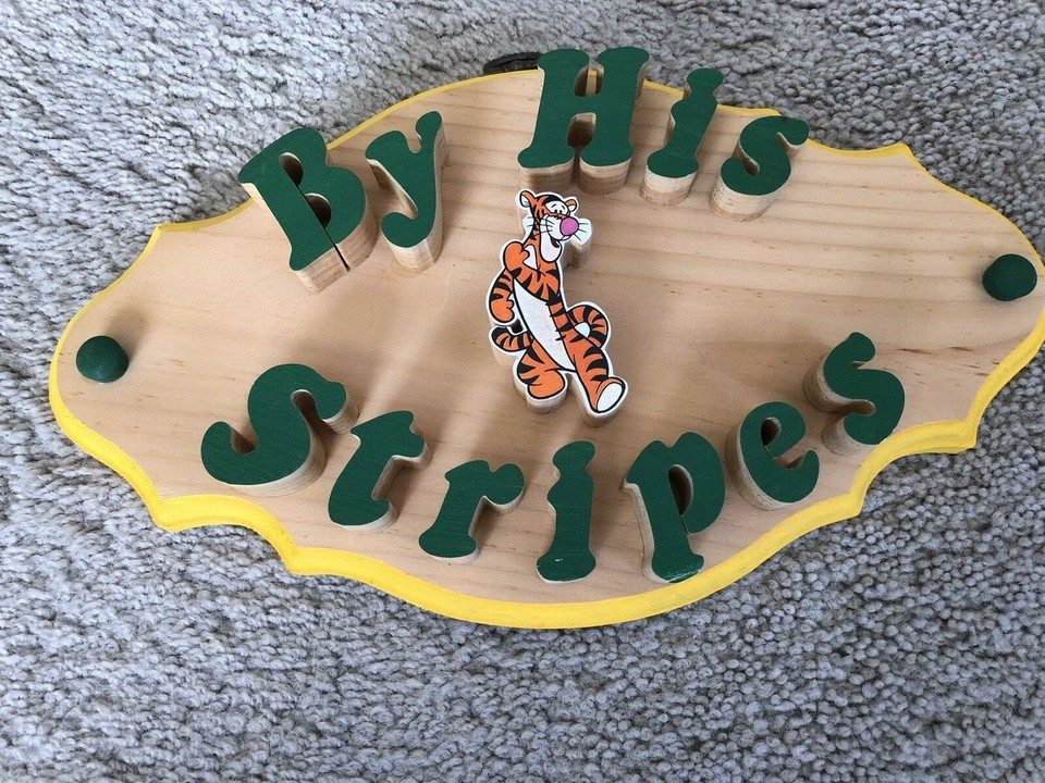 Unique Disney Tigger “By His Stripes” wooden 3D wall plaque | eBay