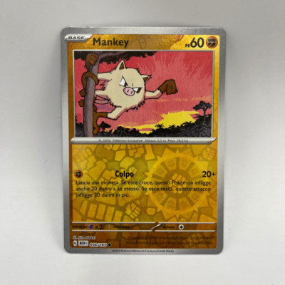 Carte Pokemon MANKEY COMMUNE REVERSE (IT) | 056-165 Écarlate Violet 151 ...