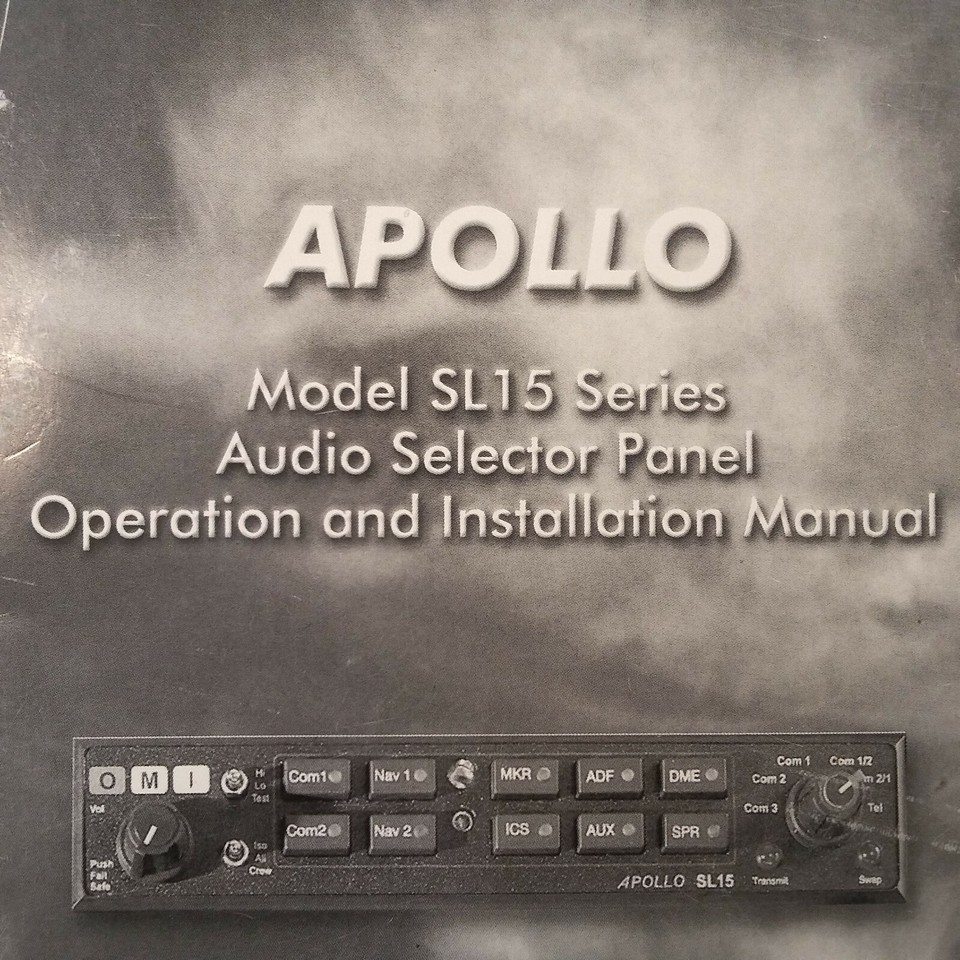 Apollo SL-15 Audio Panel Install Operation Manual | eBay