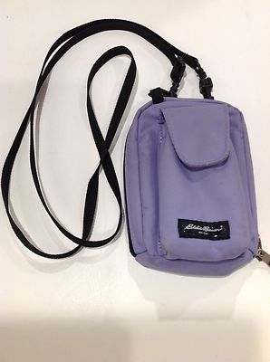 EDDIE BAUER PURPLE CAMERA OR TRAVEL NECK PACK CASE ONE POCKETS ZIPPER ...