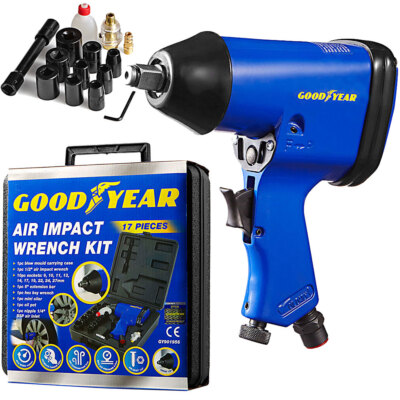 Goodyear 17pc Professional Air Impact Wrench Gun Kit 1/2" Drive ...