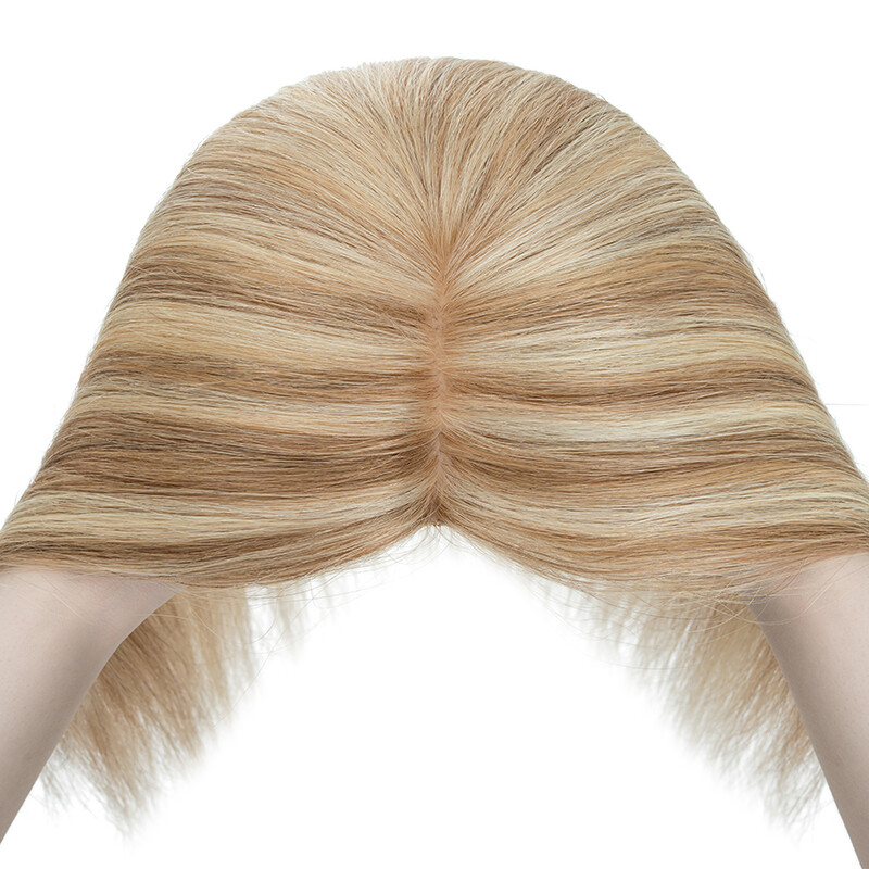CLEARANCE Women Human Hair Topper with Bangs / Parting Clip In Real ...