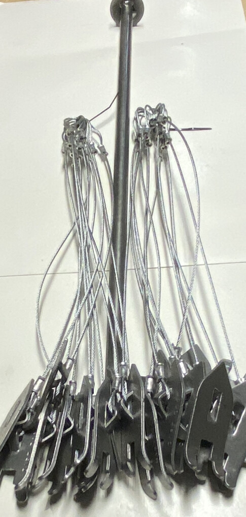 2 Dozen wolf fang ANCHORS w/ 15" CABLE & DRIVER, trapping stakes, traps ...