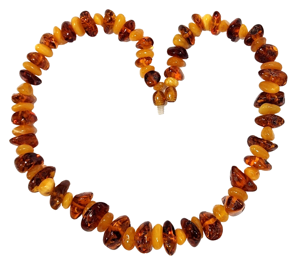 Vintage Amber Egg Yolk Butterscotch Baltic Amber Necklace Screw Clasp 19.5" 47g | eBay