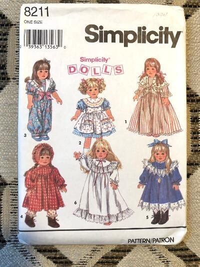 Simplicity 8211 ~ 18" Doll Clothes Wardrobe ~ American Girl Dolls ...