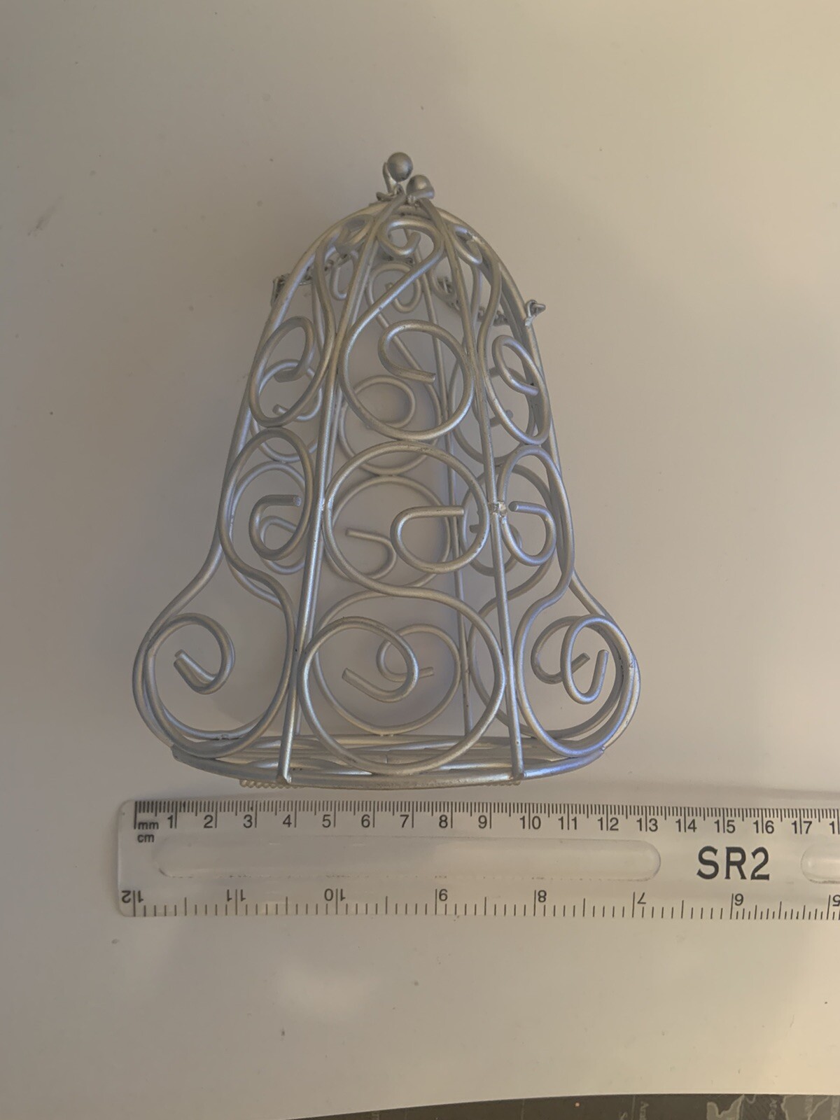 Silver Bell - Metal Wire Cage, hinged opens, chain - large filigree ...