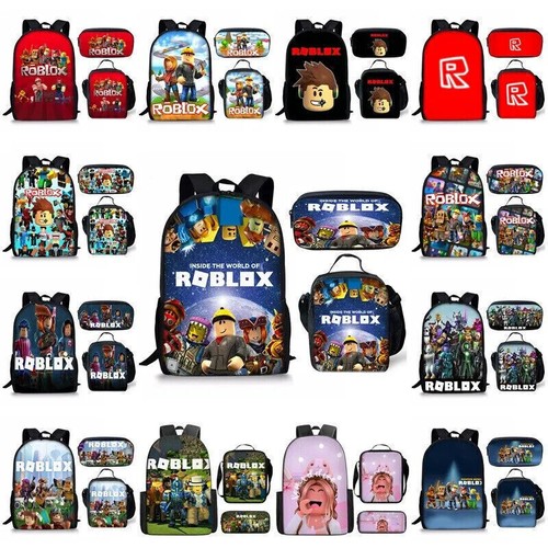 Roblox Game Backpack Kids School Bag Lunch Bag Rucksack Shoulder ...