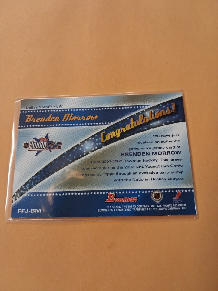 2001-02 Bowman YoungStars Brenden Morrow Fabric Of The Future #FFJ-BM ...