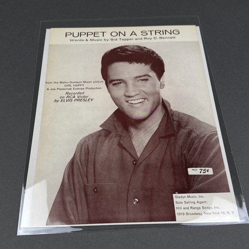 Vtg 1965 Elvis Presley Puppet On A String Girl Happy Paramount Sheet ...