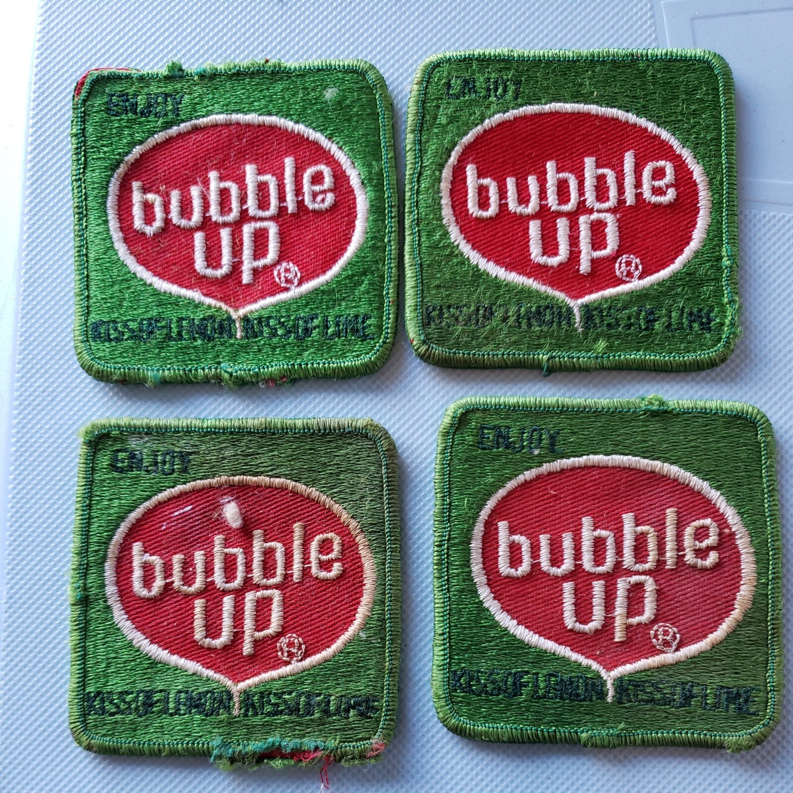 Bubble Up Vintage Patch Lemon Lime Soda Advertising Shows Wear set of 4 ...