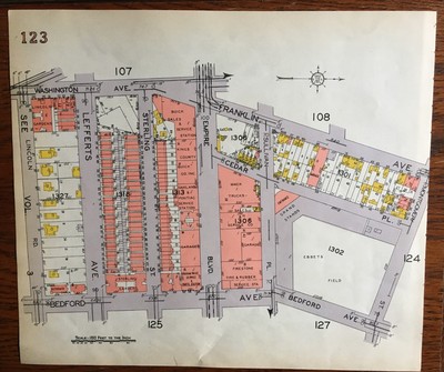 1929 EBBETS FIELD BROOKLYN DODGERS FLATBUSH, BROOKLYN NY PLAT ATLAS MAP ...