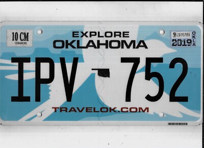 OKLAHOMA passenger 2019 license plate "IPV 752" ***NATURAL***COMANCHE ...