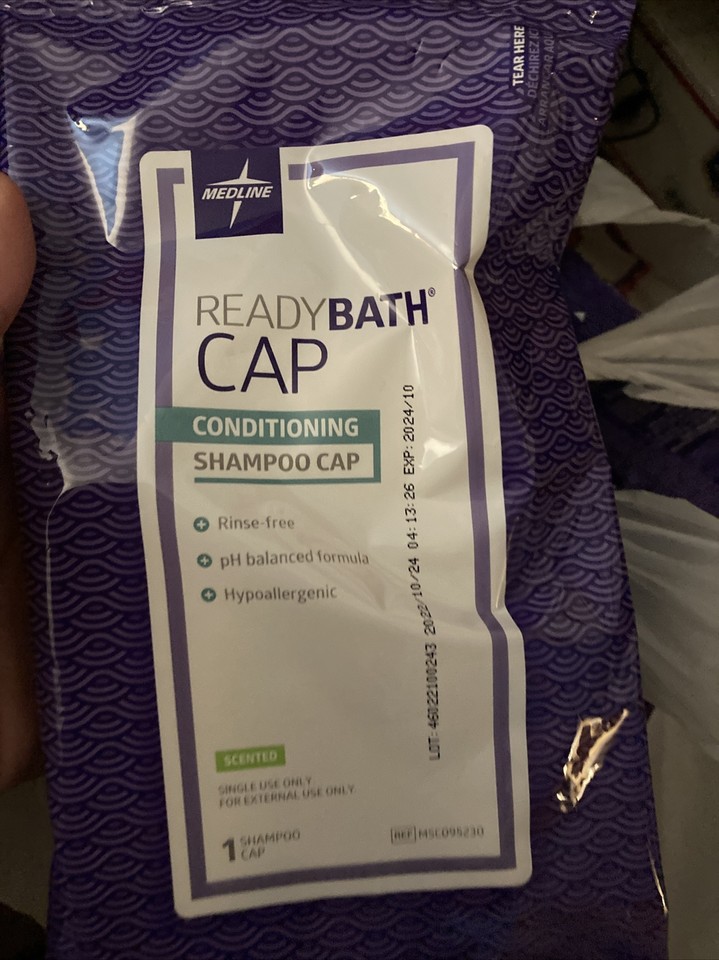 LOT Of 19 Medline ReadyBath Sealed Conditioning Shampoo Cap Rinse-free ...