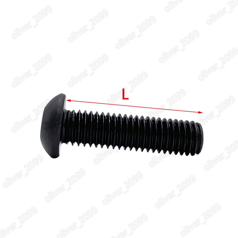 M7 Hex Socket Bolts Button Head Screws Black 12.9 Steel Length 12 ...