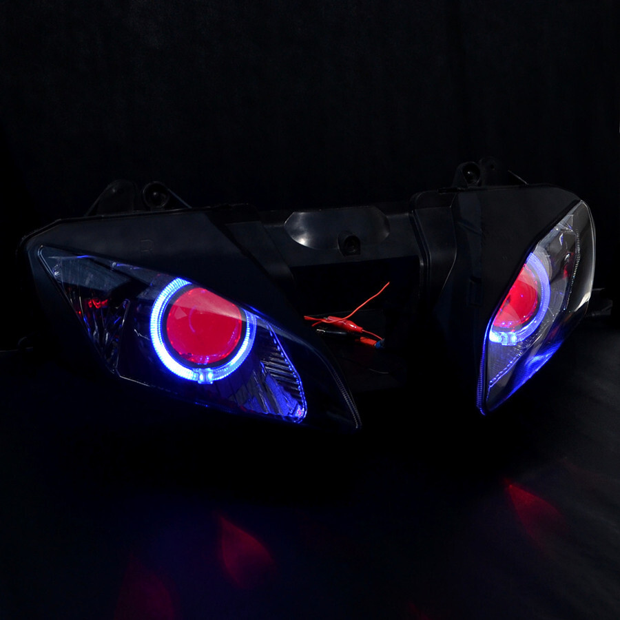 Red Demon Eyes Blue Angel Eyes Headlight Assembly For Yamaha YZF R6 ...