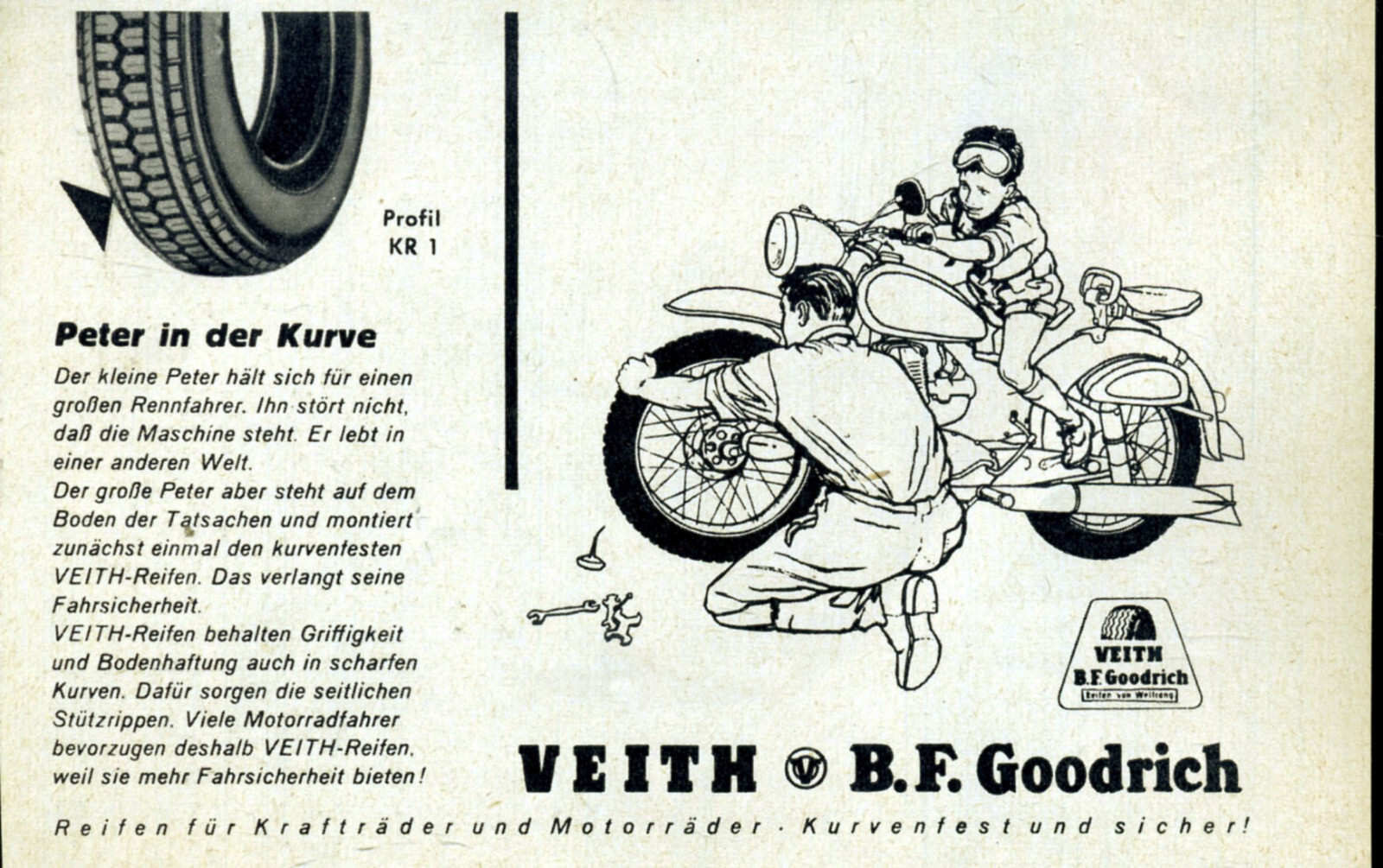 Veith -- B.F. Goodrich -- Profil KR1 -- Peter in der Kurve -- Werbung ...