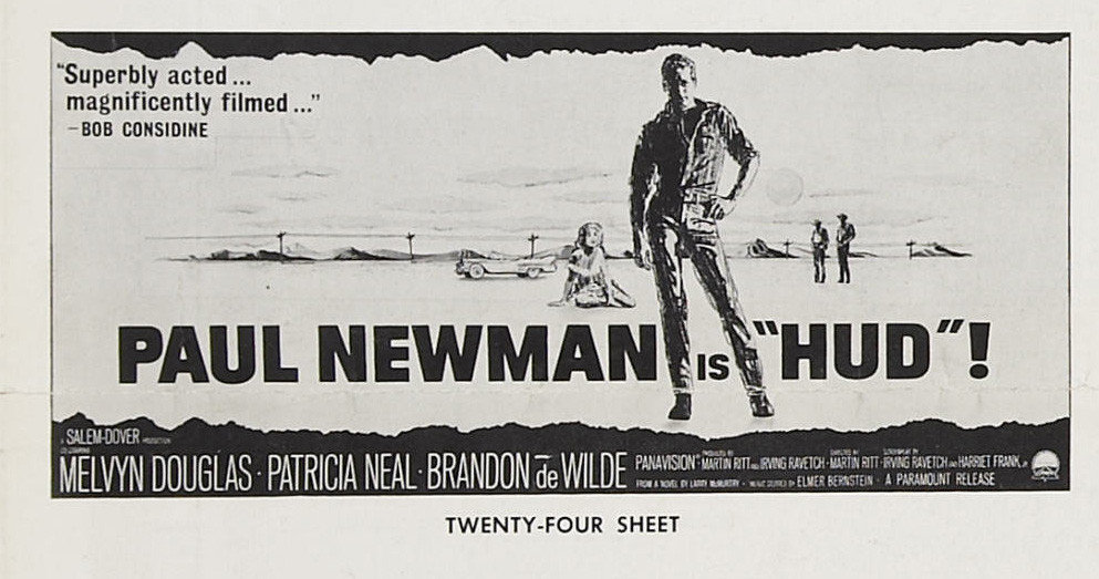 Hud Movie Poster ZZZZSOLD! HUD Original Movie Poster PAUL NEWMAN 1963