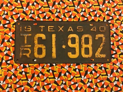 1940 TEXAS TRAILER LICENSE PLATE TR61982 | eBay